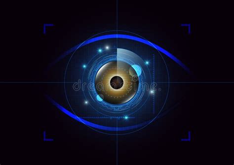 futuristic eye detection technology concept with binary code vector