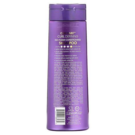 Giovanni Curl Habit Curl Defining No Foam Conditioning Shampoo For All Curl Types 13 5 Fl Oz