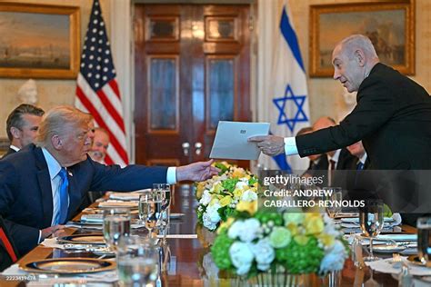 Israeli Prime Minister Benjamin Netanyahu Hands Over A Letter To Us