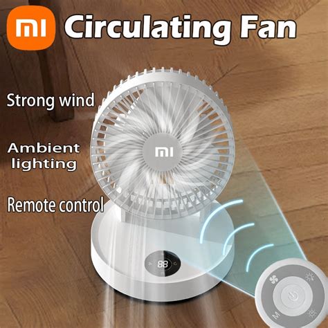 샤오미 충전식 탁상용 캠핑 선풍기 휴대용 접이식 서큘레이터 무선 천장 선풍기 가정용 Led 조명 8000mah Aliexpress