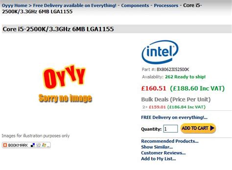 Intel Sandy Bridge Core I K CPUs Go On Sale In The UK