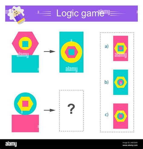 Logic Game Iq Training Test Printable Worksheet Vector Illustration Stock Vector Image And Art
