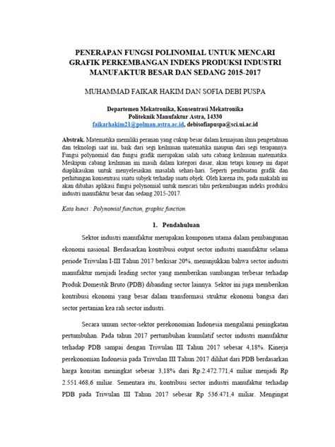 Penerapan Fungsi Polinomial Untuk Mencari Grafik Perkembangan Indeks