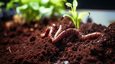 Premium Ai Image Synthetic Earthworms Enhancing Composting Processes
