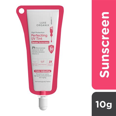 Luxe Organix Perfecting Uv Tint Serum Sunscreen Spf 50 Pa 10g