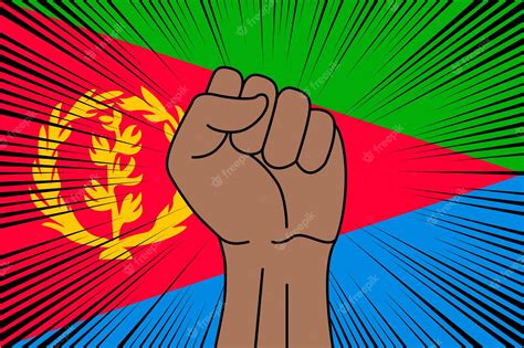 Premium Vector Human Fist Clenched Symbol On Flag Of Eritrea