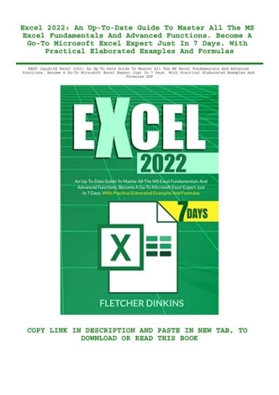 Best Epub Excel 2022 An Up To Date Guide To Master All The Ms Excel Fundamentals And