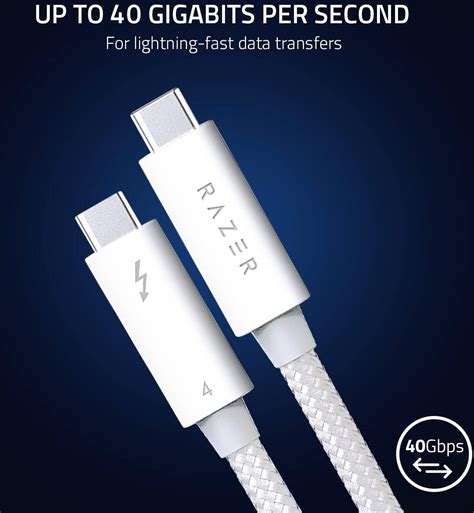 razer thunderbolt 4 cable 2 0m 6 56ft up to 40 gigabits per second up to 8k resolutions