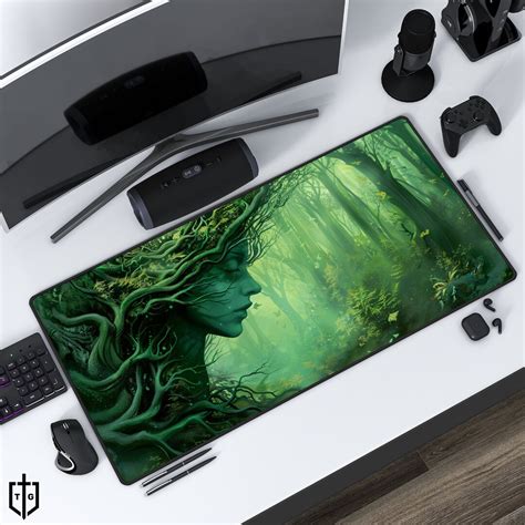 Wildmother Druid Nature Deskmat Green Forest Mousepad Protective