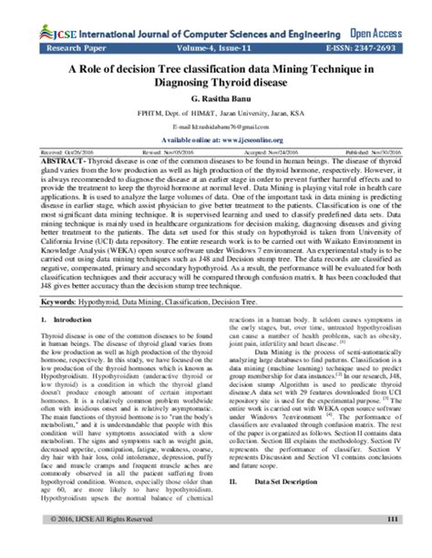 Pdf A Role Of Decision Tree Classification Data Mining Technique In