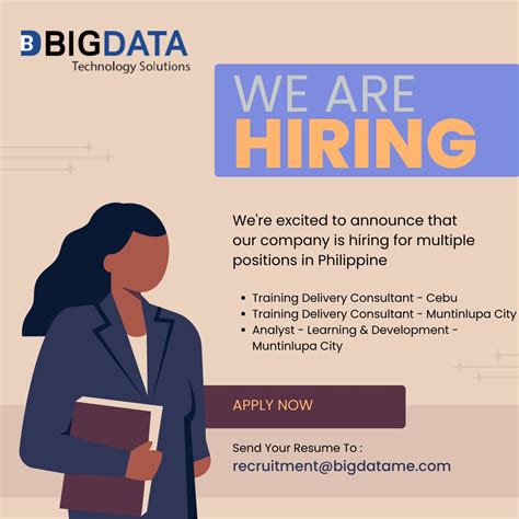 Bigdata Technology Solutions On Linkedin Hiring For Philippines 1 Training Delivery Consultant