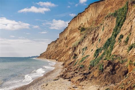Premium Photo Beautiful View Of Sandy Cliff Near Sea Beach Landscape