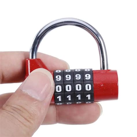 4 Digit Password Safety Lock Wide Shackle Combination Padlock For Gym Locker Travel Safe Lock