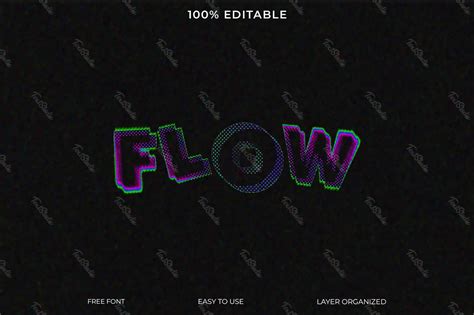 Flow Font Style Text Effect Photoshop PREMIUM PSD File