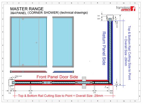 Frameless Direct Master Range Return Panel 1170 Opening Size Suits Mrfp 1140 Fixed Panel Top