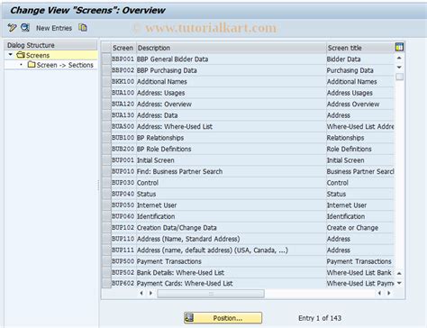 BUS SAP Tcode BDT Screens