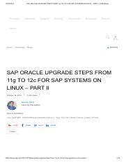 SAP ORACLE UPGRADE STEPS FROM 11g TO 12c FOR SAP SYSTEMS ON LINUX PART II SAP Blogs Pdf 13