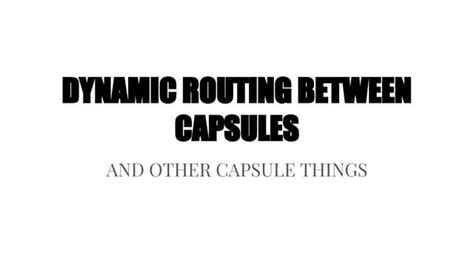 Dynamic Routing Between Capsules A Brief Presentation Ppt