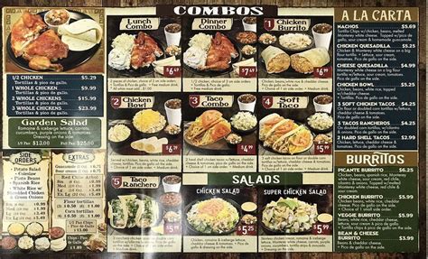 Menu At Juans Super Pollo Restaurant Irwindale
