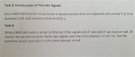 Solved Task Construction Of Periodic Signals Use A MATLAB Chegg