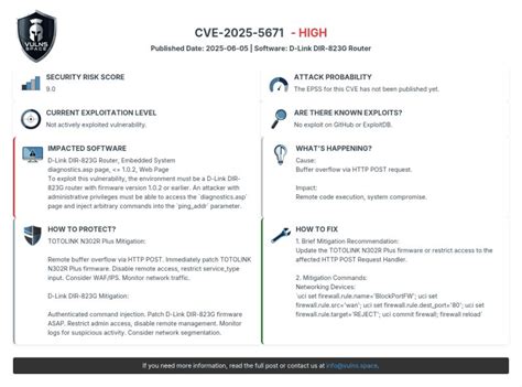 🚨 cve 2025 5671 d link dir 823g router high 🚨 vulns space