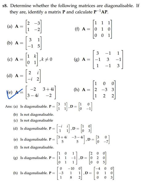 Solved Determine Whether The Following Matrices Are Chegg