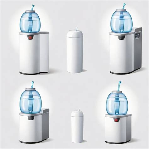 Individual Filling A Cup At A Water Cooler Detailed Vector Set