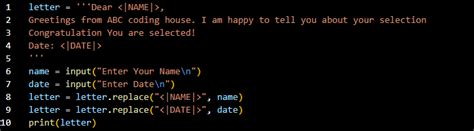 Write A Python Program To Fill A Letter Template