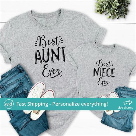 Aunt Gift Aunt Shirt New Aunt Gift Aunt To Be Best Aunt Ever Shirt Aunt And Niece Matching