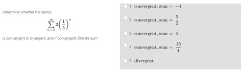 solved convergent sum 4determine whether the