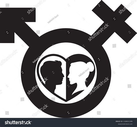 Heterosexual Love Heart Icon Gender Sign Stock Vector Royalty Free