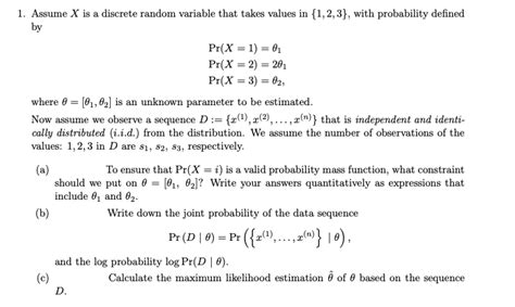 solved assume x is a discrete random variable that takes