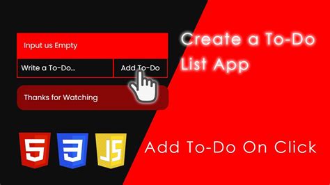 Make A Simple To Do List Project Add To Do On Click Html Css