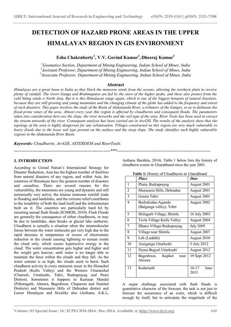 Detection Of Hazard Prone Areas In The Upper Himalayan Region In Gis Environment PDF Weather