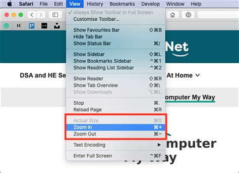 Making Text Larger In Safari In Macos 1015 Catalina Abilitynet