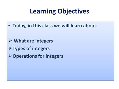 Integers Introduction Ppt
