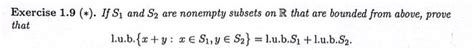 Solved Exercise 19∗ If S1 And S2 Are Nonempty Subsets On