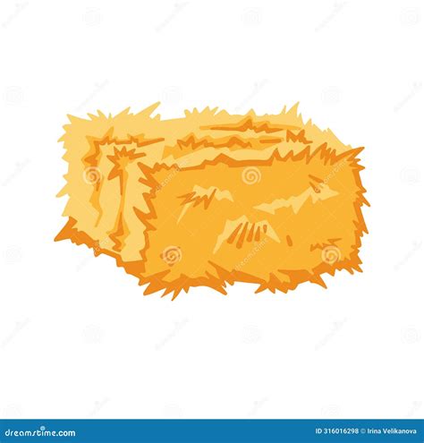 Compressed Bale With Hay Colored Cartoon Symbol Vector Illustration