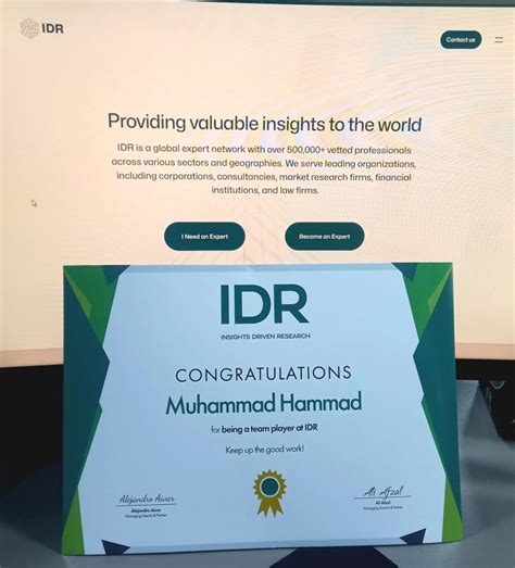 Muhammad Hammad On Linkedin Teamplayer Erm Idr Award Collaboration Success Cx