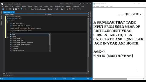 C Program Calculate Age In Month And Year Youtube
