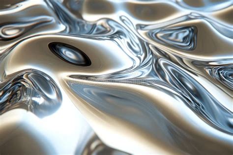 Smooth Undulating Surface Of Liquid Metal Creates Mesmerizing Reflections And A Captivating