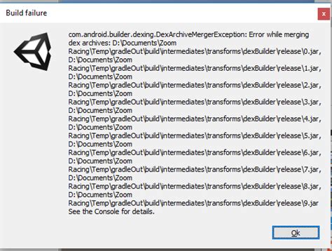 Error When Building Android Apk Unity Engine Unity Discussions