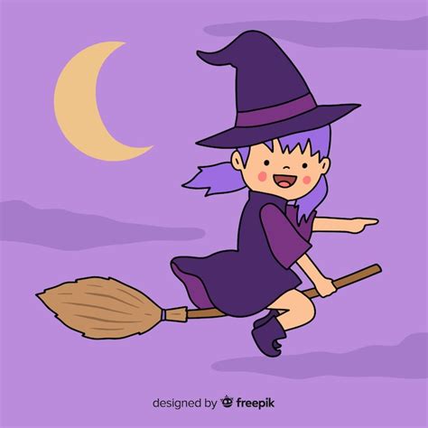 Cute Witch With Clear Lines Vectors Download Free High Quality Vectors From Freepik Freepik