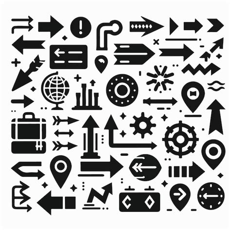 Premium Vector Big Vector Of Black Flat Arrows And Direction Pointers