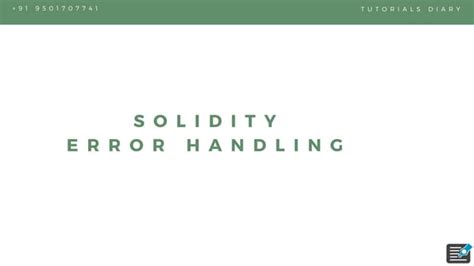solidity error handling ppt