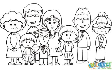全家福8人简笔画 怎样画全家福八个人 8人全家福图片大全 文秘苑图库