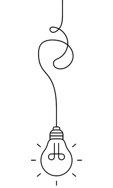 Premium Vector Light Bulb On Tangled Electric Wire On White Background