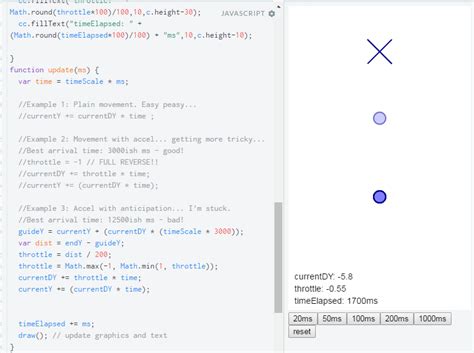 Javascript Acceleration Over Time Stack Overflow