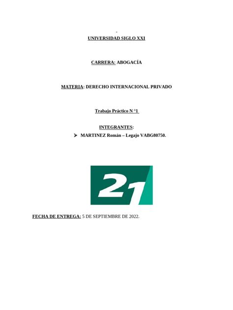Tp1 D Int Privado Pdf Ley Internacional Justicia
