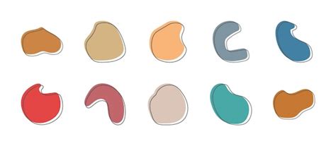 Premium Vector Set Of Abstract Organic Blob Shape Elements With Line